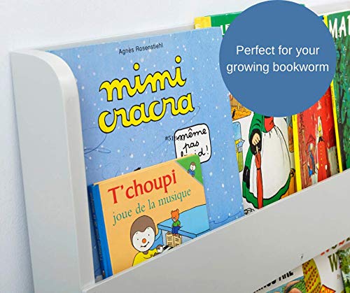 Tidy Books® Children’s Bookshelf 43.3” x 30.3” x 2.8” - The Original Handmade Classic Book Storage Solution for Kids Age 0-10 - 4 Shelves - Gray