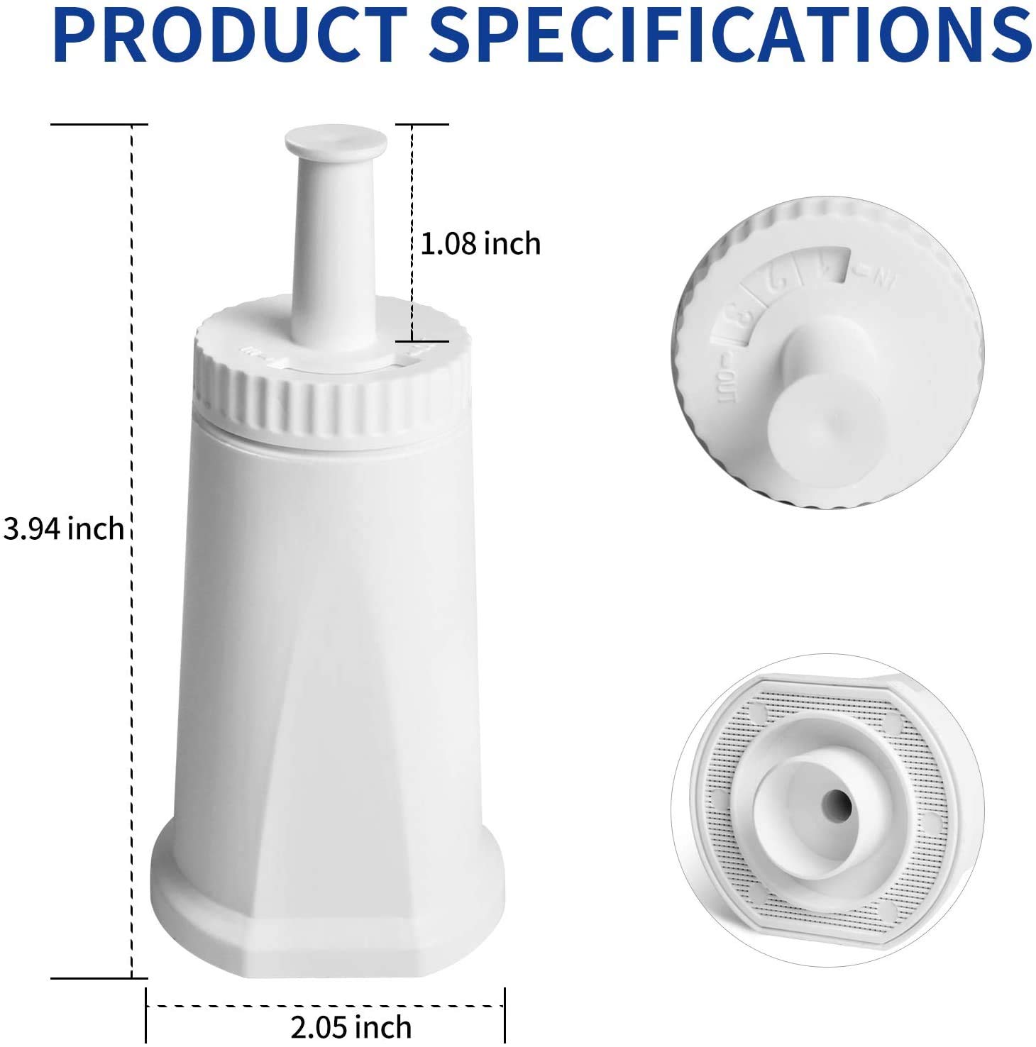 LADYSON 4 Pack Water Filter for Breville Claro Swiss - Oracle, Barista Touch Filters Bambino Espresso Coffee Machine Replacement Compare to Part #BES008WHT0NUC1