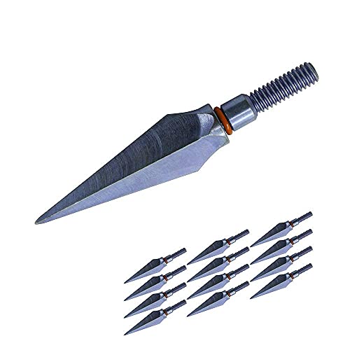 Hunting Broadheads One Piece Broad Head Archery Target Tip Arrowheads Archery Field Points 12Pk and 1PK Broadhead Box 100 Grain Blue