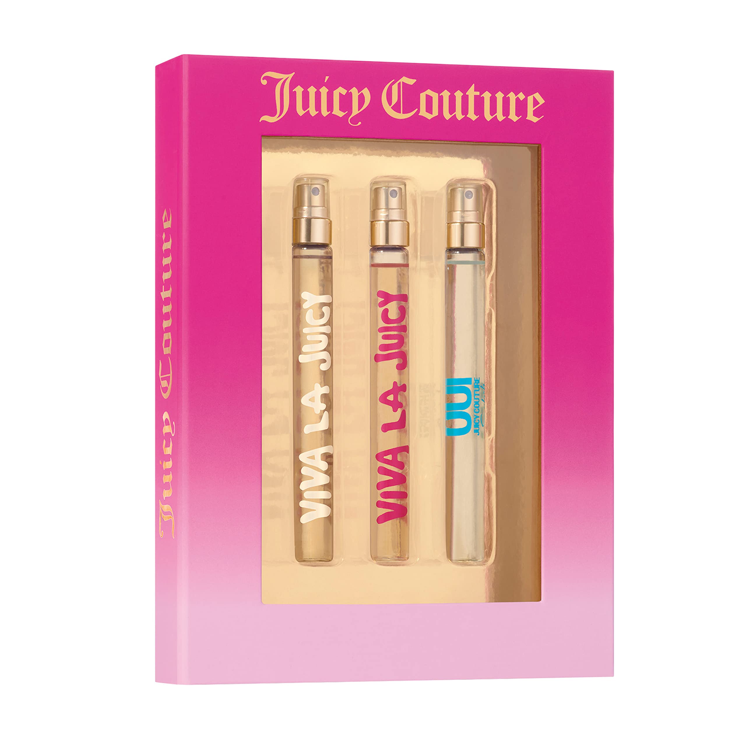 Juicy Couture Viva La Juicy 3 Piece Fragrance Gift Set, Travel Coffret Set, 0.33 fl. oz