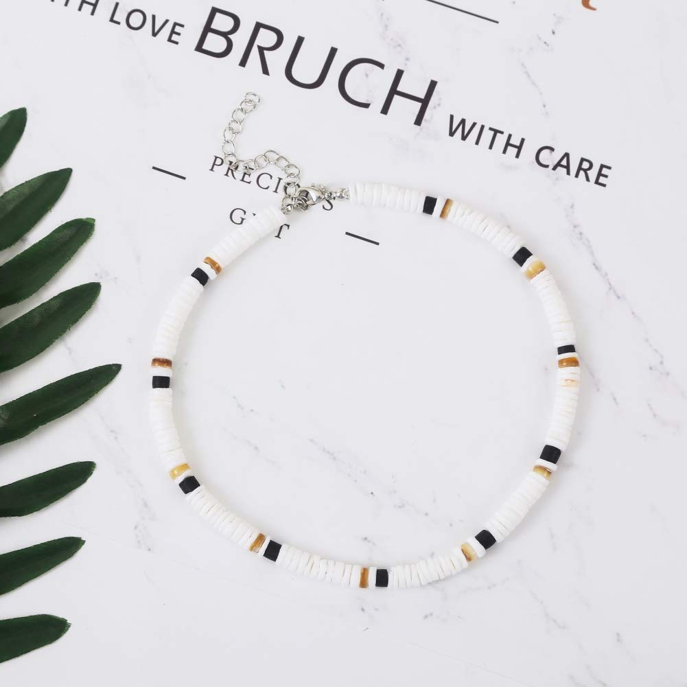 Femtindo Puka Shell Necklace Chip Beaded Necklaces for Women Summer Beach Puke Shell Choker Collar for Vsco Girl