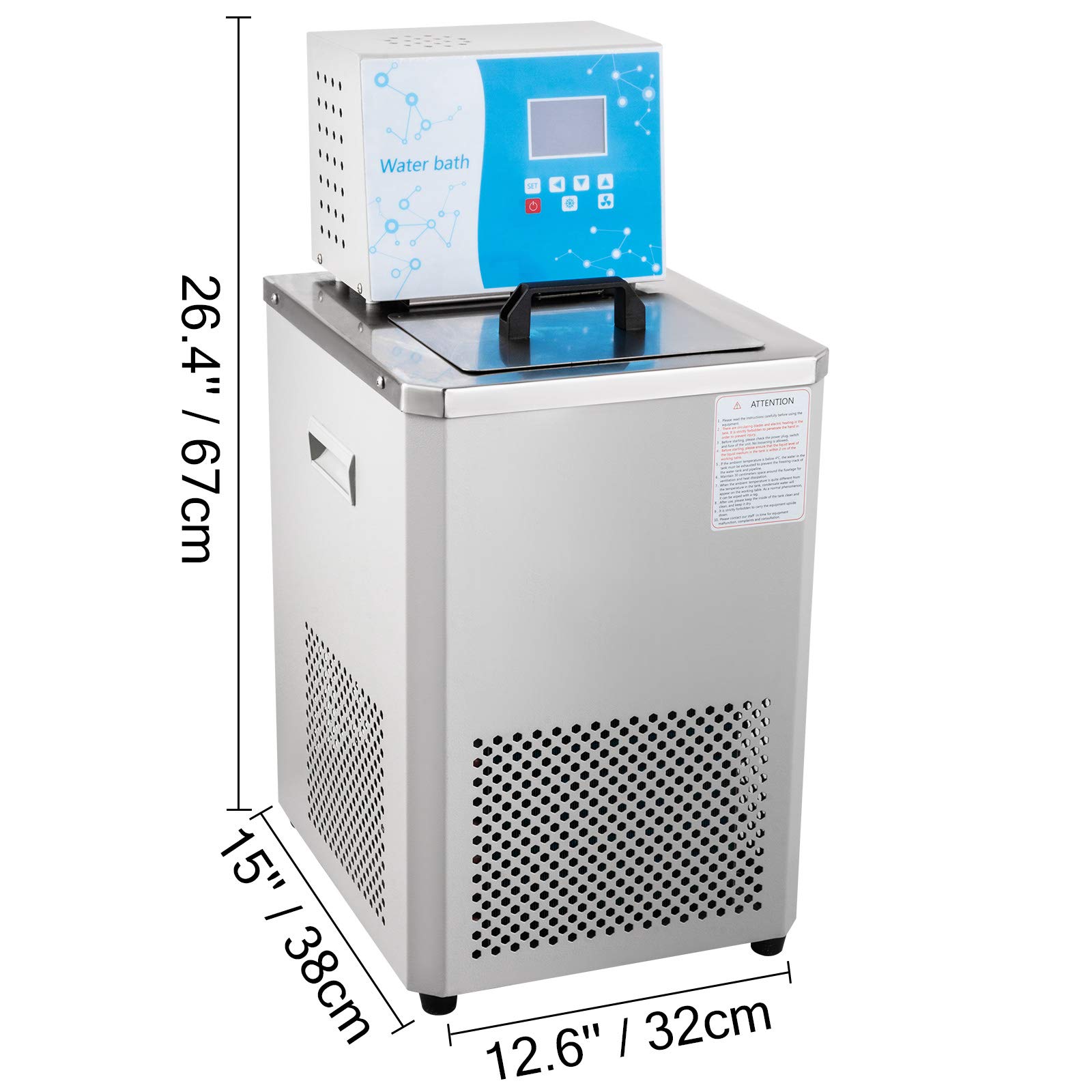 VEVOR Laboratory Chiller Circulator 6L Chiller Lab Low Temperature Cooling Liquid Circulator Pump Chiller Lab Recirculating Chiller Water Bath Recirculating Water Cooling Chiller for Laboratory