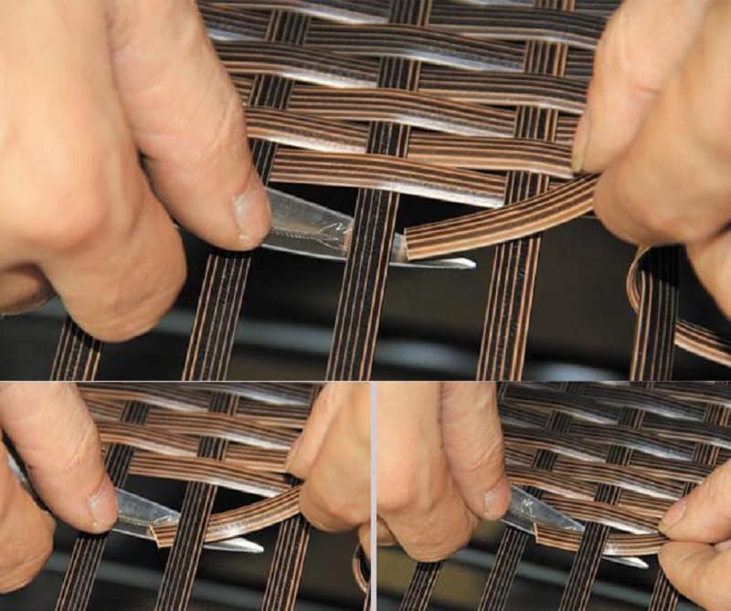 Laphivieh Wicker Weaving Tool, Stainless Steel with Non-Slip Silicone Handle Cover, Rattan Webbing Kniting, Prying Tool for Patio Plastic Wicker Furniture Chair Sofa Repair