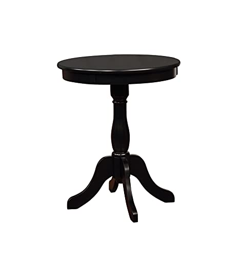 Powell Furniture Round Table, Black, 18"L x 18"W x 22"H