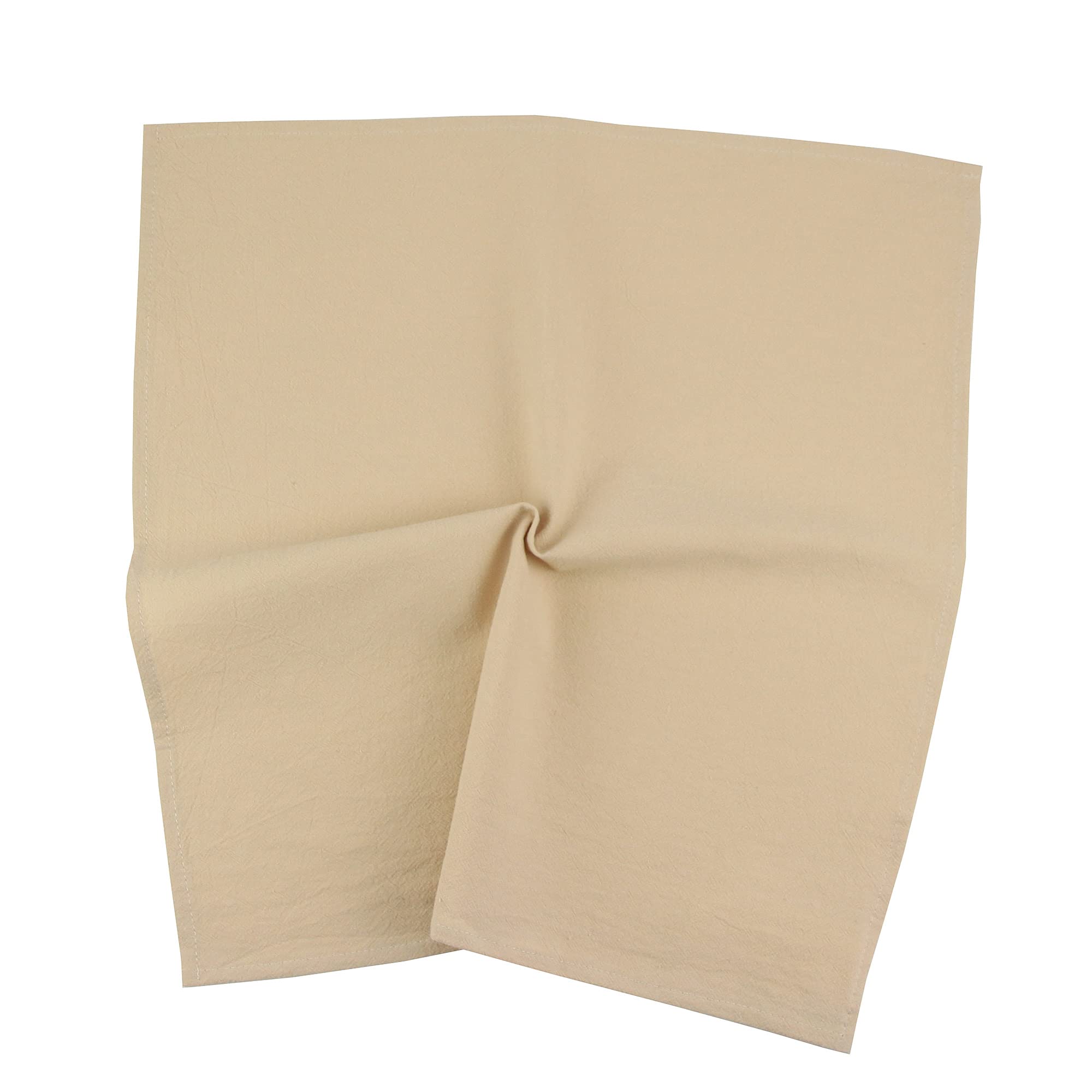 INFEI Plain Color Dinner Cloth Napkins, Set of 12 (16.9 x 16.9 Inches), Reusable Cotton Kitchen Table Napkin, for Cocktail Parties, Weddings, Hotel & Home Use (Linen)