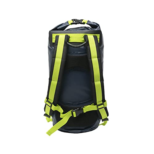 geckobrands Hydroner 20L Waterproof Dry Bag Backpack, Navy/Neon Green - Lightweight Travel Bag with Clear Phone Pouch