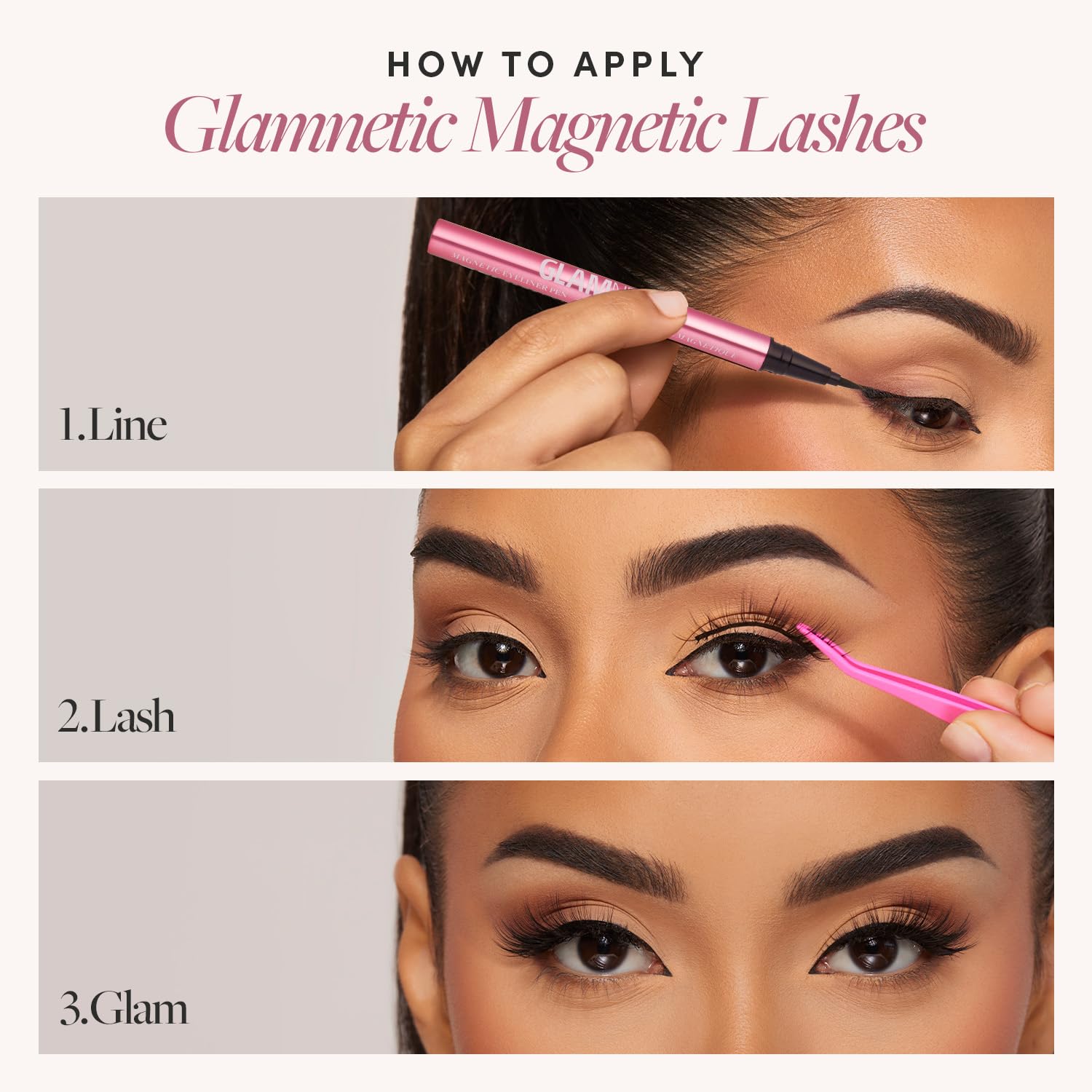 Glamnetic Magnetic Eyelashes Lash Kit | Virgo + Magnetic Eyeliner Pen Lashes Pack, Dramatic Long Eyelash Kit, Reusable up to 60 times - 1 pair + liner