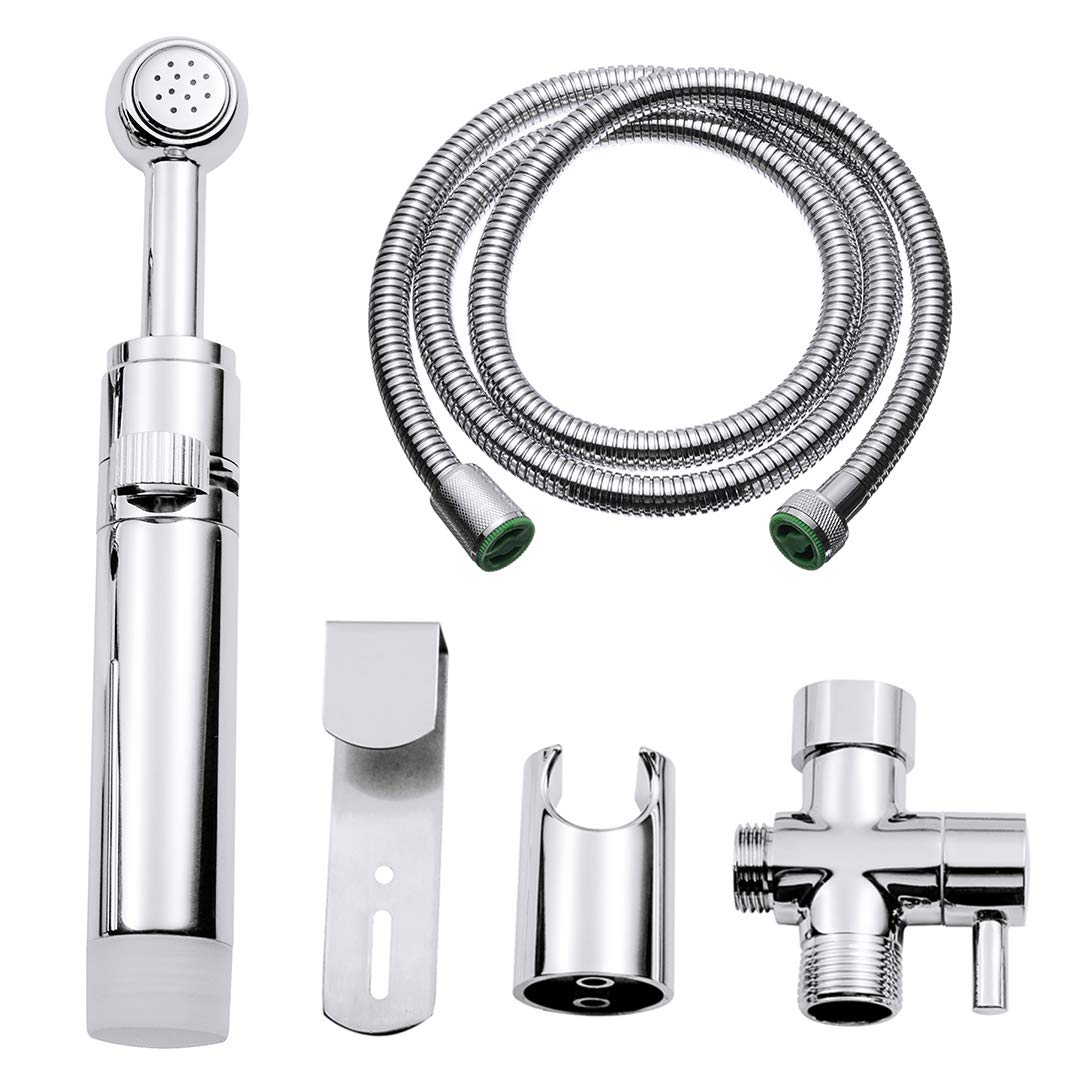 TIRDITY Bidet Sprayer for Toilet, Handheld Bidet for Toilet,Baby Cloth Diaper Sprayer with Adjustable Pressure Control,Splash-Proof Bidet Attachment Set with Bidet Hose,T-Valve for Personal Hygiene