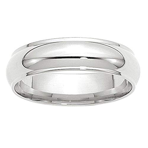 GEMSPARKLES 6mm His/Hers Half Round With Edge Wedding Engagement Band Ring In 14K White Gold Plated 925 Silver_8