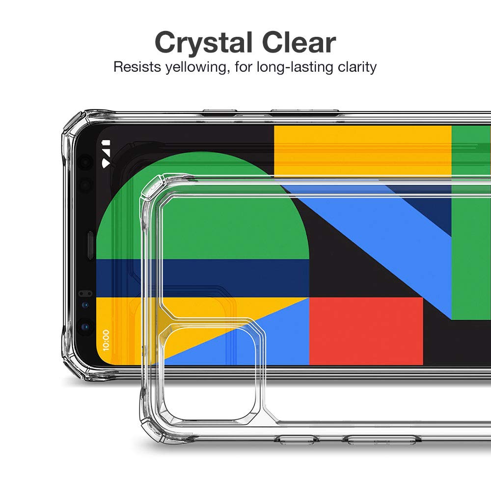 ESR Air Armor Clear Case for Pixel 4 Case, [Shock-Absorbing] [Scratch-Resistant] [Military Grade Protection] Hard PC + Flexible TPU Frame, for The The Google Pixel 4 (2019 Release), Clear