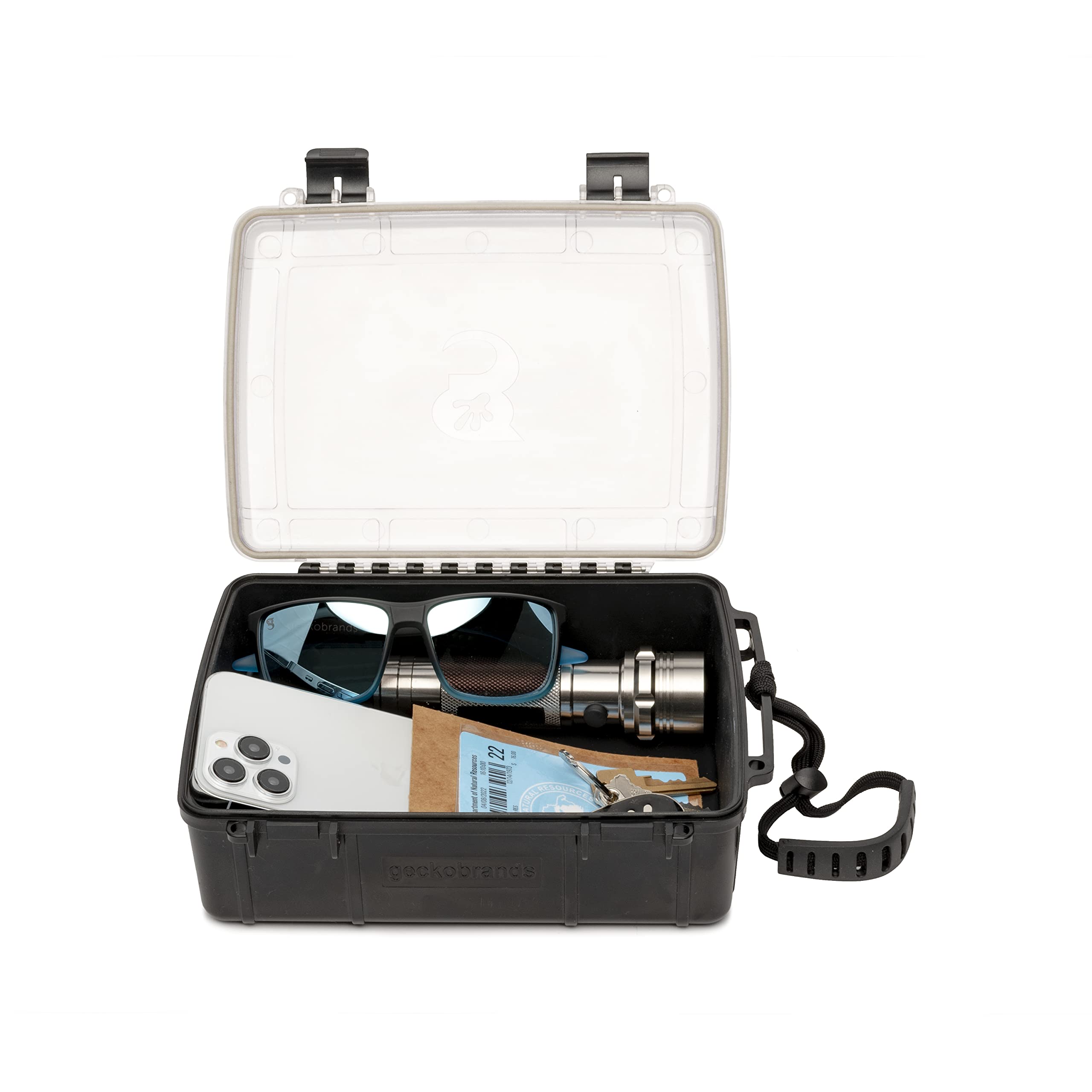 geckobrands Waterproof Dry Box Storage Case, X-Large, Black - Watertight & Airtight Dry Box for Phone, Wallet