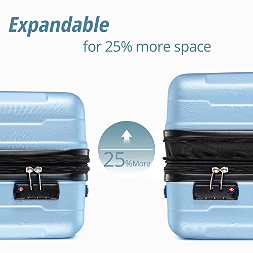 Merax Luggage Sets 2 Piece Suitcase Set 20/28,Carry on Luggage Airline Approved,Hard Case with Spinner Wheels,White