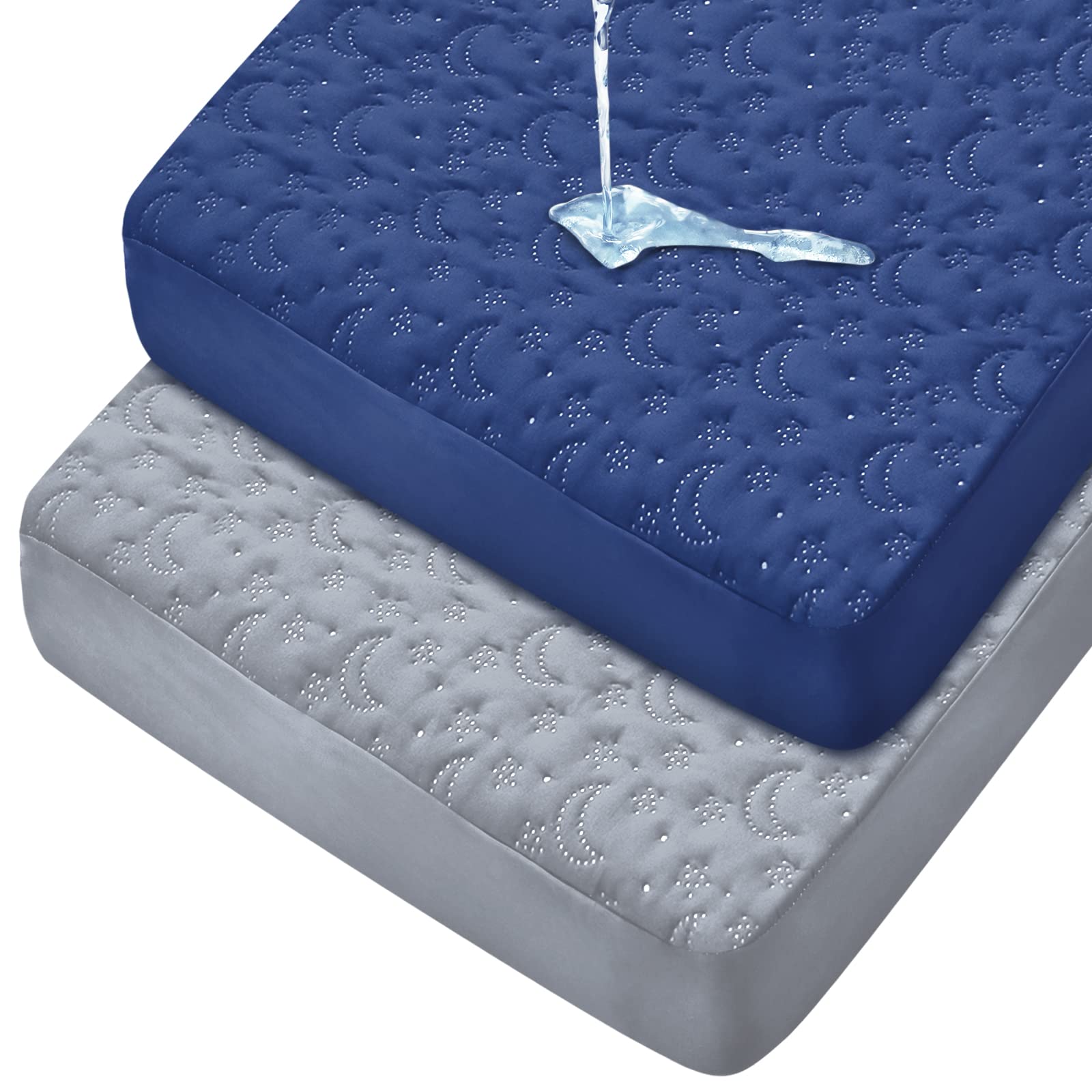 Pack and Play Sheets, 2 Pack Pack n Play Sheets Compatible with Graco Pack n Play/Mini Crib and Pack N Play Mattress Pad Sheet Waterproof Cover 2 Pack