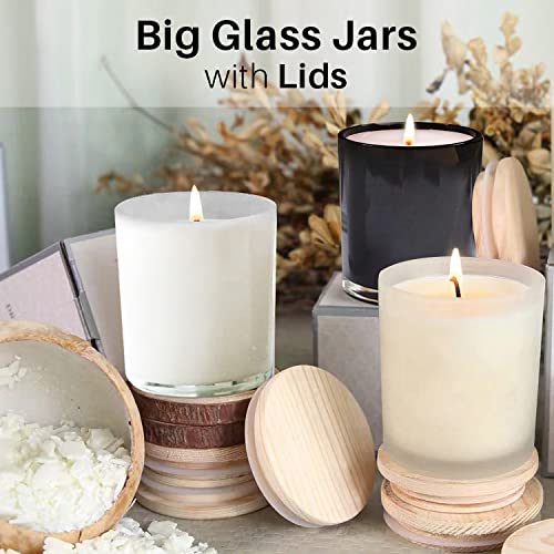 DIY Soy Candle Making Kit for Adults with Big Glass Candle Jars - Candle Making Supplies - Candle Rose Mold - Wicks - Soy Wax Flakes Candle Making Kits - Full Beginners Set (Multi-Colored)