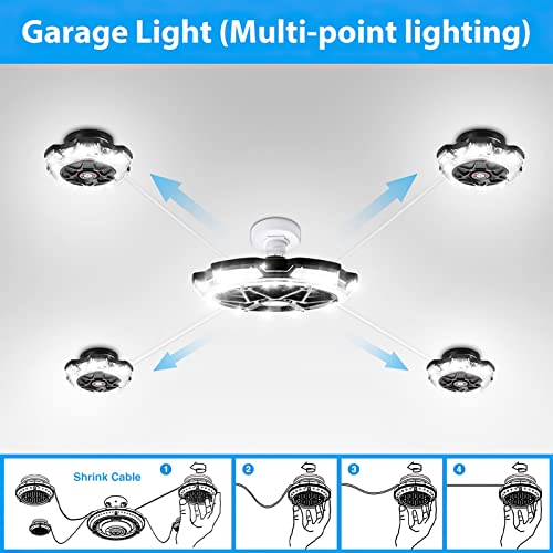 MAVARO Deformable Garage Ceiling Lights Led, Led Lighting Garage Led High Bay Light for Gym Factory Warehouse 7 Pack