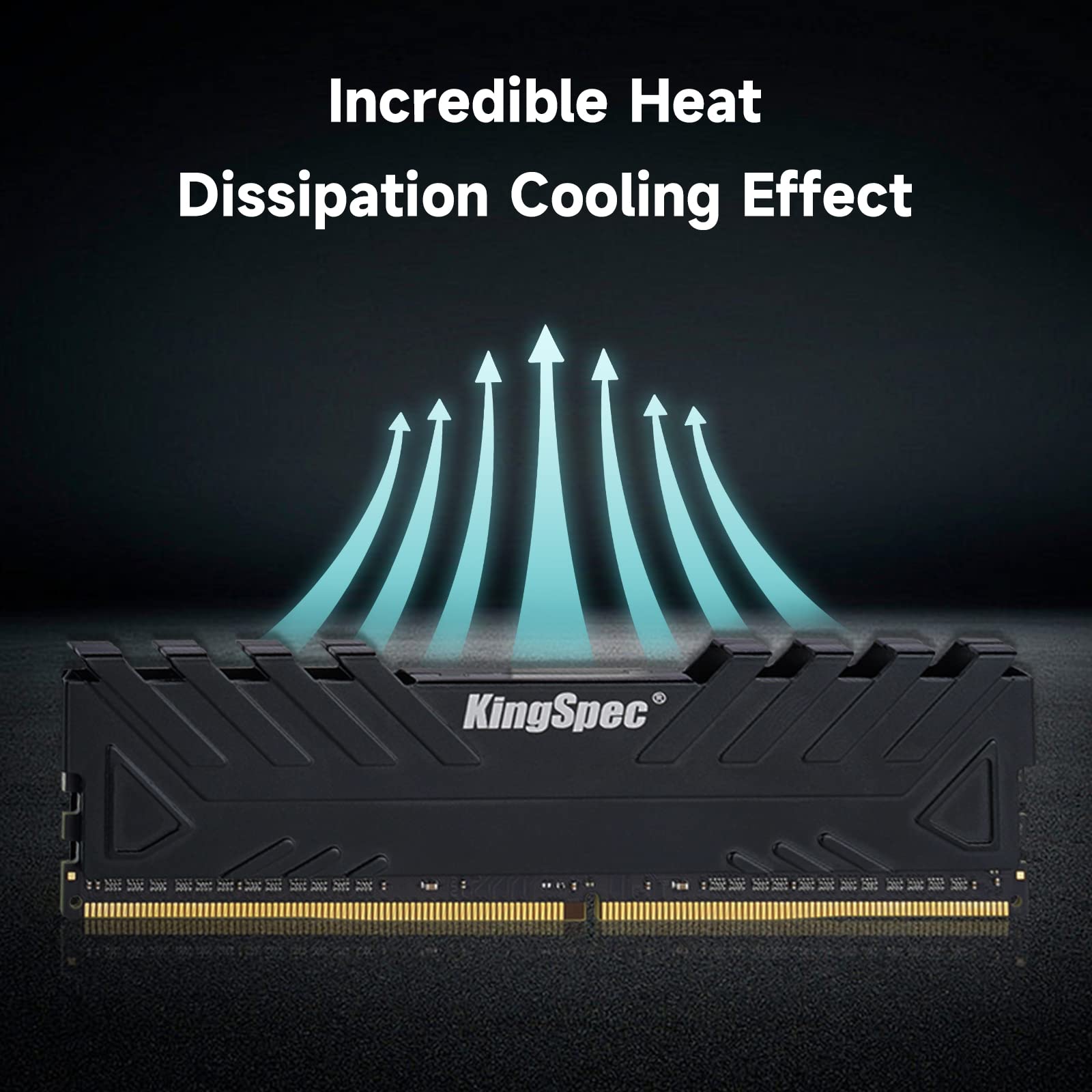 KingSpec DDR4 Ram 32GB (2x16GB) 3200MHz Computer Memory with Heatsink, CL18 1.35V Dual Channel Desktop (DIMM) Memory, 288-pin DIMM, 32GB Gaming Ram for PC Desktop.