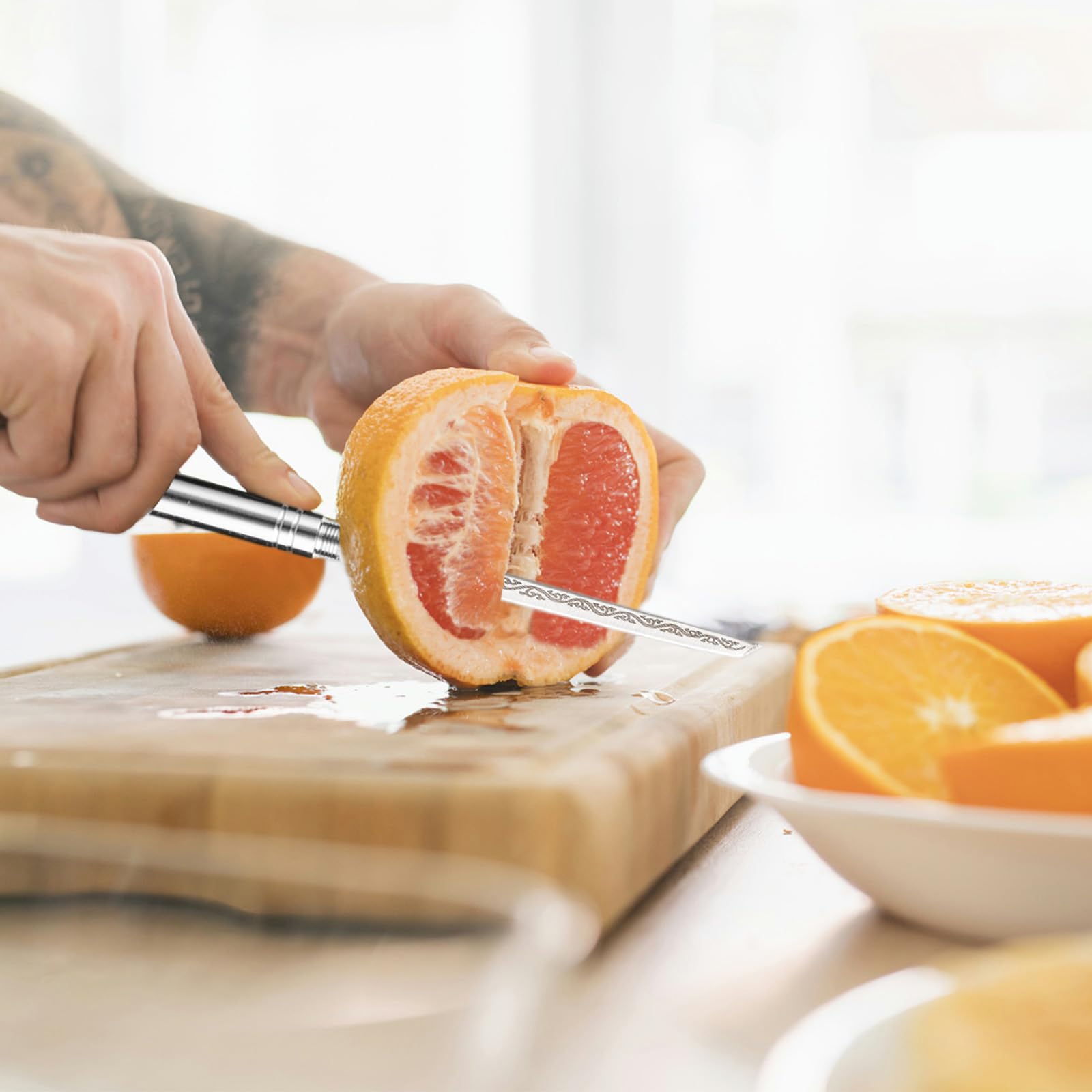 PUENBKO Multipurpose Outdoor Portable Fruit Knife with Sheath, Mini Stick Knife, Cuchillo Multiusos para Fruta Exteriores Con Funda, Stainless Steel Mini Stick Fruit Knife (1pcs)
