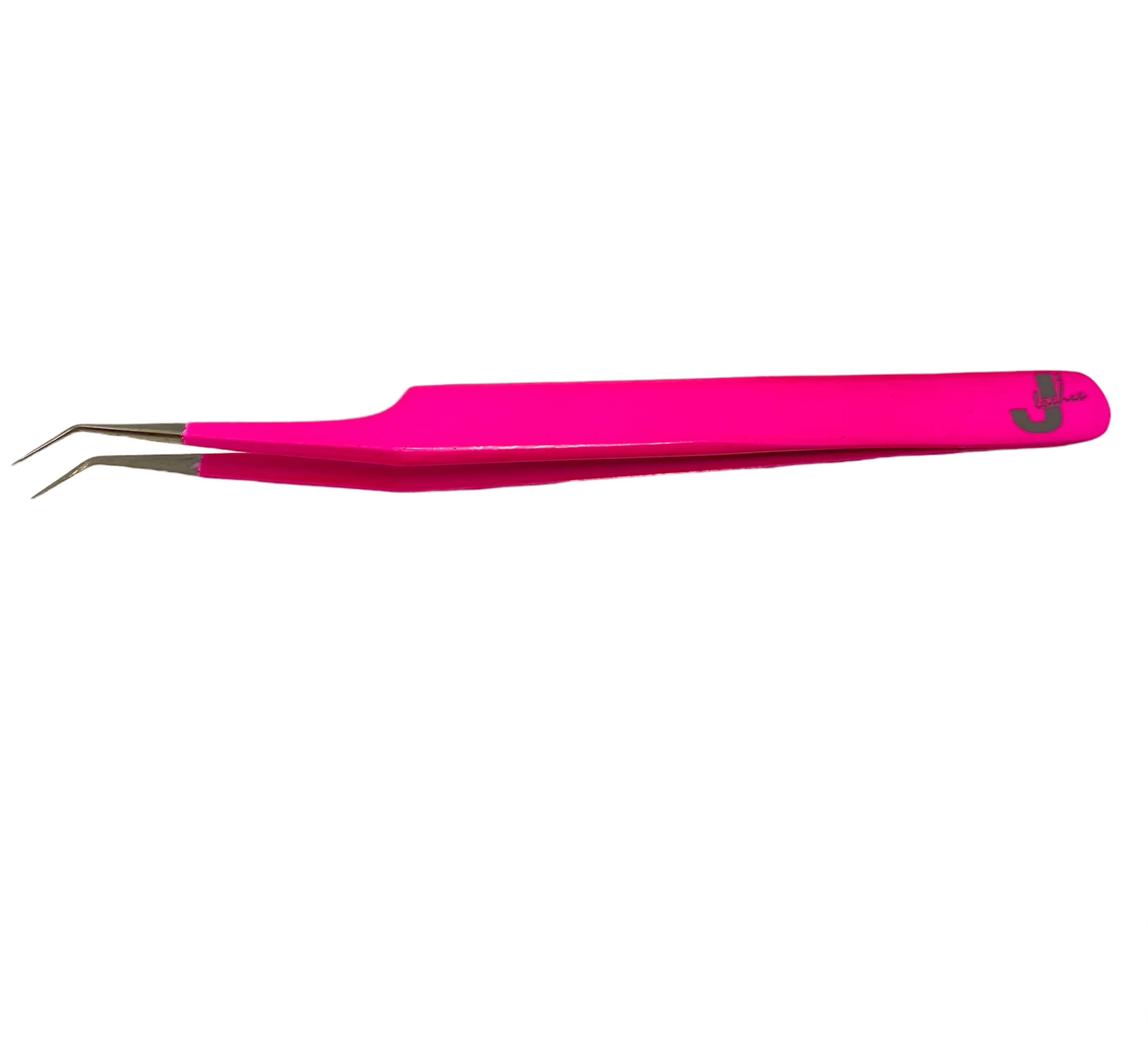J2 Lashes Hot Pink 45 degree eyelash extension tweezers