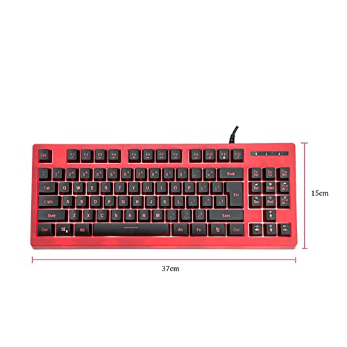 MAXBA Big Keyboard Professional Ultra-Slim Wired Keyboard for Desktop Laptop PC 87-Key Mechanical Feel RGB Backlight Wired Gaming Keyboard