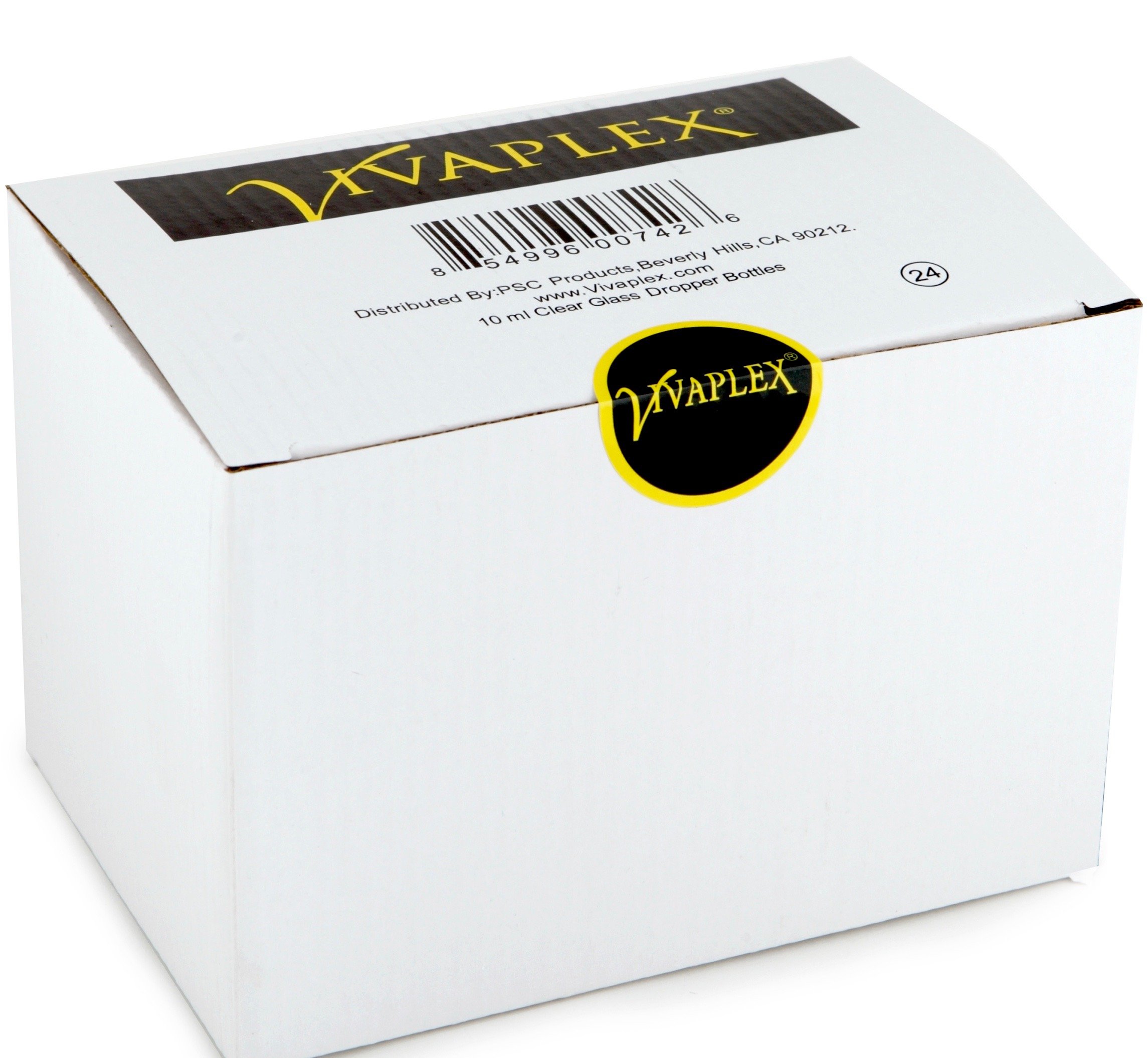 Vivaplex, 24, Clear, 10 ml (1/3 oz) Glass Bottles, with Glass Eye Droppers