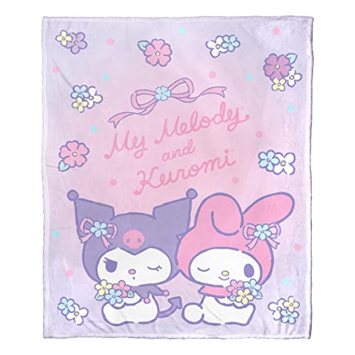 Northwest My Melody Silk Touch Throw Blanket, 50" x 60", Pastel Pals