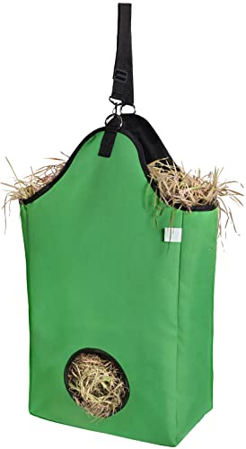 Premium Horse Slow Feed Hay Bag with Metal Snap Fastener and Heavy Adjustable Strap –