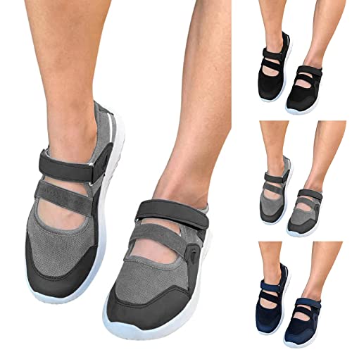FASDNENDYS Ladies Shoes Hook Loop Mesh Lightweight Breathable Casual Shoes Running Shoes Sport Womens Air 1 Low Sneaker Black