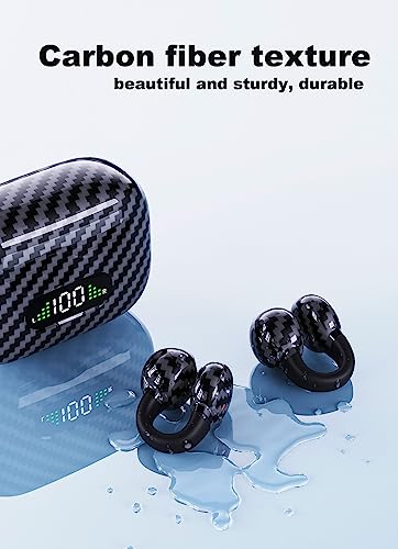 Open Ear Wireless Earbuds Ear Clips Wireless Bluetooth Headphones True Wireless Earbuds Noise Cancelling Ear Clip Air Bone Conduction Headphones Clip Type Bluetooth Earphones Sports Cycling Earbuds