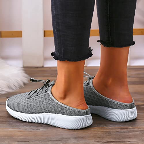 FASDNENDYS Ladies Fashion Solid Color Breathable Mesh Lightweight Flat Casual Socks with Shoes Grey