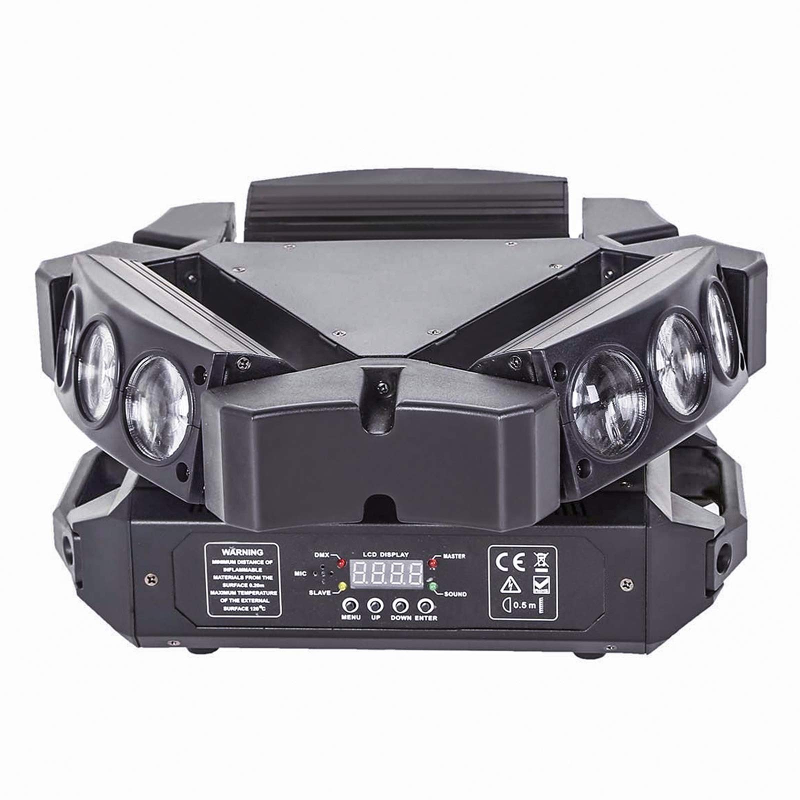 Dj Lights Rainbow Disco Light, 9x3W RGB LED Moving Head Dj Light Stand, Professional Disco Lights Dj Rave Light Rotating Party Lights Dj Dance Floor Lights Sound Activated Spider Beam Light