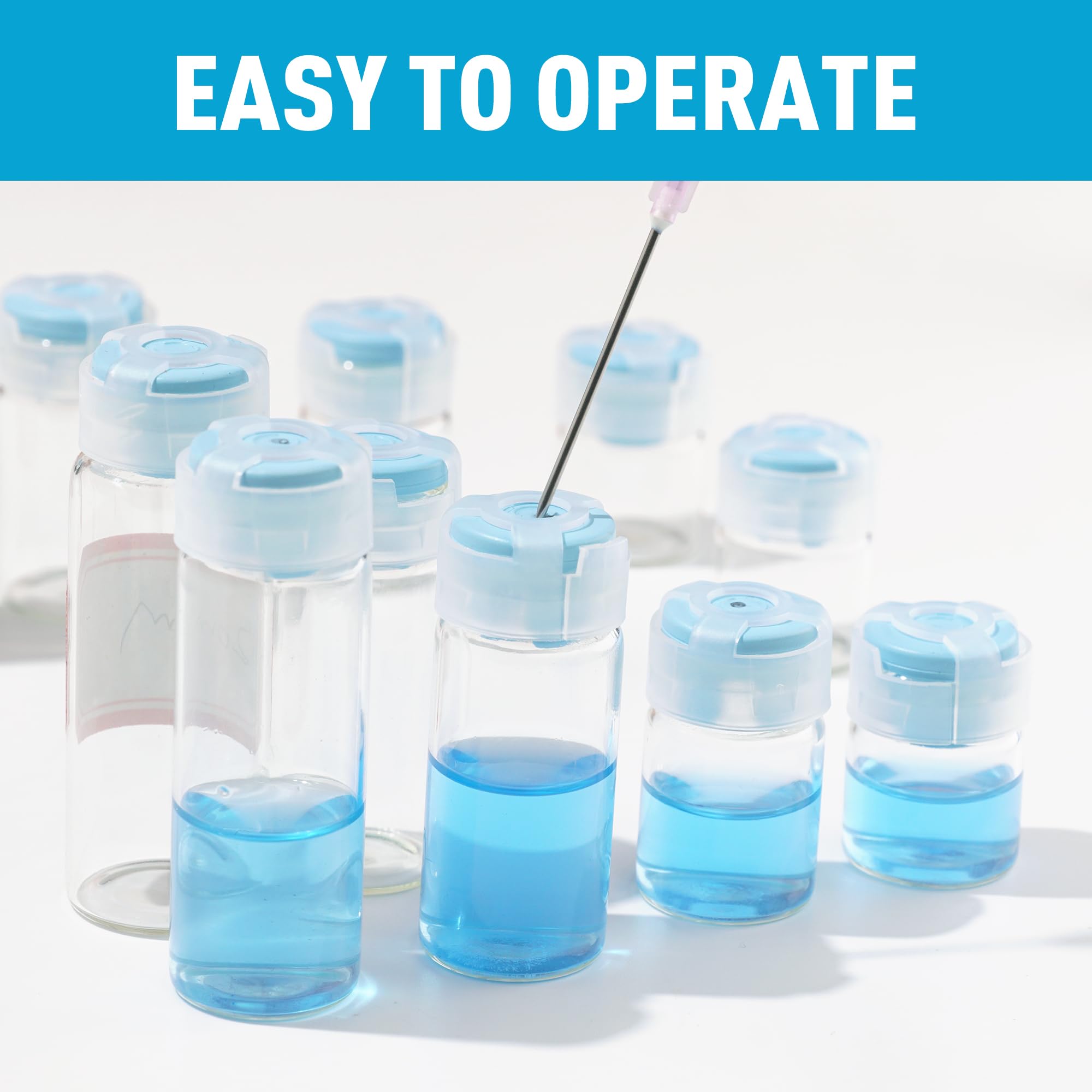 LZHNB 20ml Empty Vial for Injection, with Self-Healing Injection Port, Vials for Injection with Buckle 10Pcs.