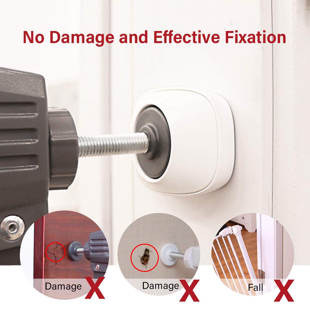EUDEMON Safety Baby Gate Wall Protector Wall Saver for Pressure Mounted Gate Protect Walls/Baseboard/Stairs/Door Frame/Doorways Work on Pet & Dog Gates Easy to Install (White, 4 Pack)