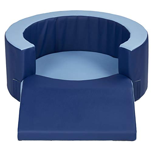 Factory Direct Partners 10422-NVPB SoftScape Lil Personal Space, Cozy and Safe Foam Retreat for Babies and Toddlers to Read, Snack, or Relax - Navy/Powder Blue