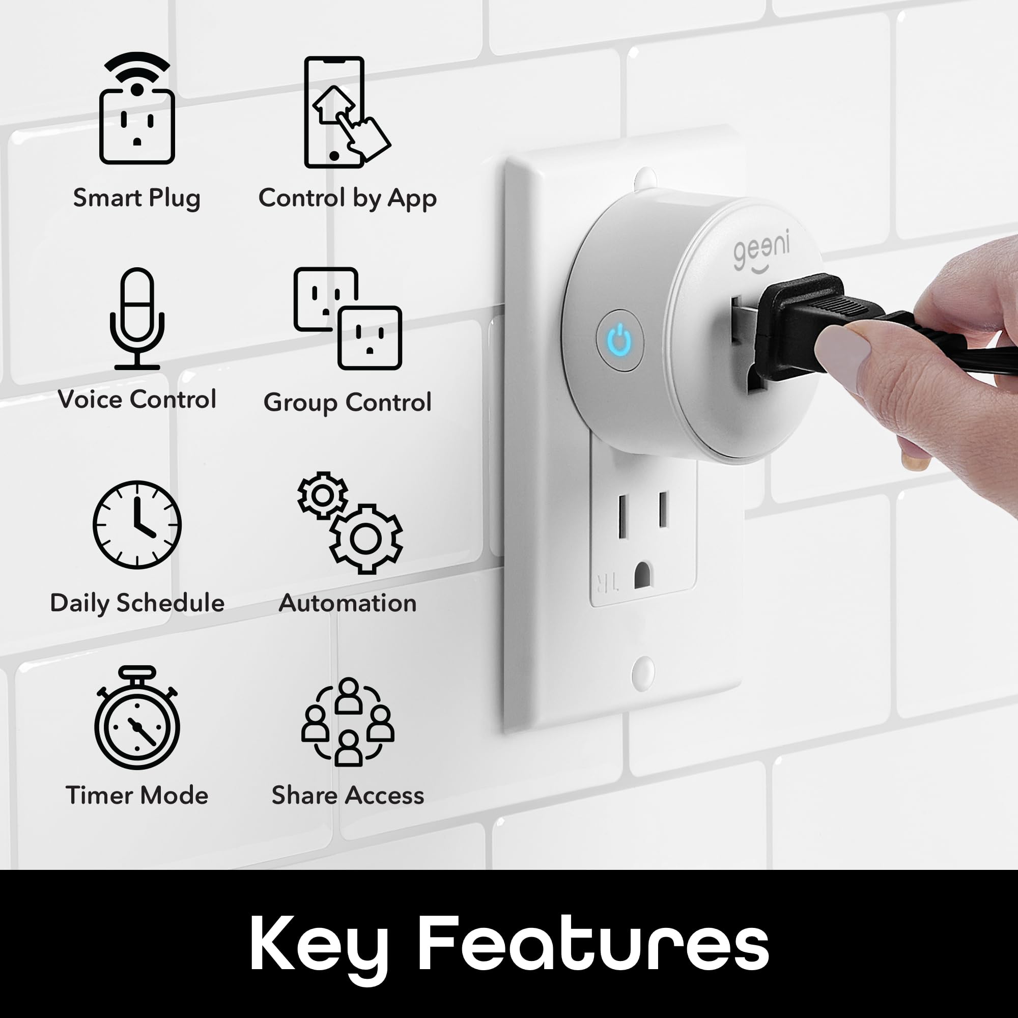 Geeni DOT Smart Wi-Fi Outlet Plug, White, (1 Pack) β No Hub Required β Works with Amazon Alexa and Google Assistant, Requires 2.4 GHz Wi-Fi