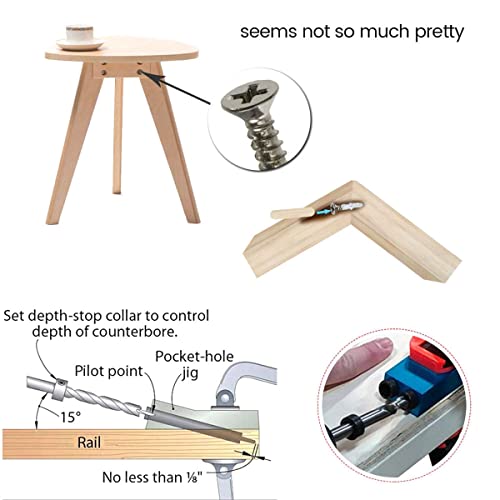 esidianzi 15pcs 15 Degree Pocket Hole Screw Jig Dowel Drill Joinery Kit Woodworking Oblique Guides Set Positioner Locator Tool for Carpenters Screw Drill(14 piece set)