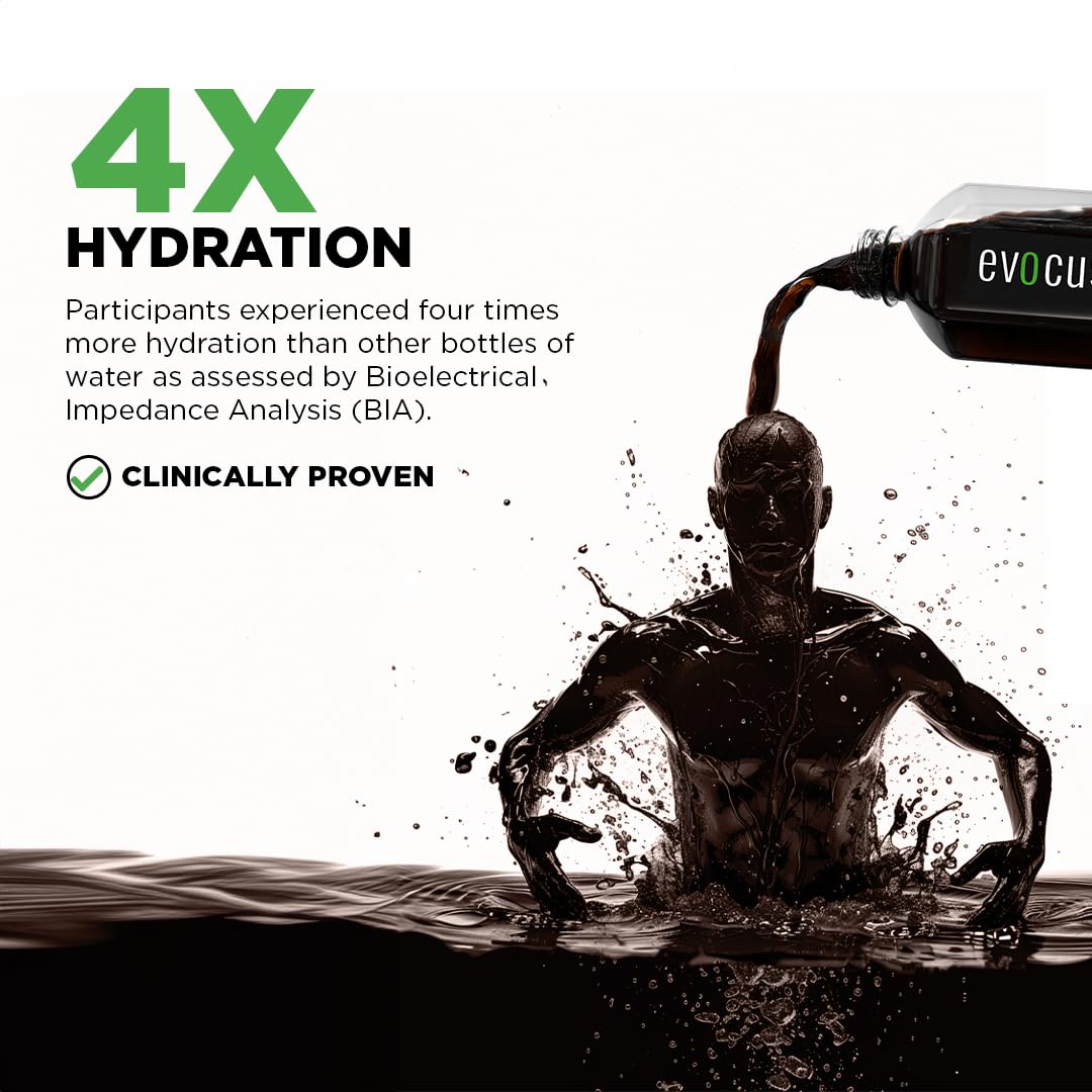 Evocus Black Alkaline Water | 8+ pH Water | Infused with Essential Minerals | Keeps you Hydrated | PACK OF 6 * 500 ml EACH | ZERO SUGAR | ZERO CALORIES | ZERO CARBS | ZERO CAFFEINE