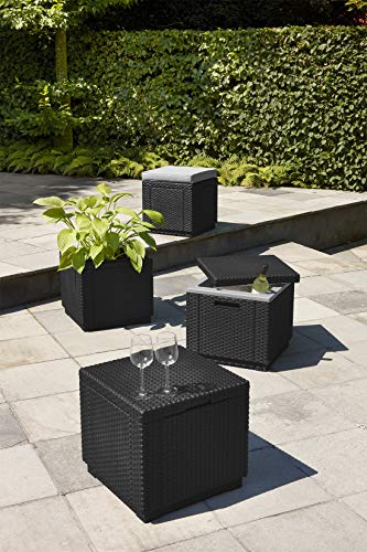 Keter Ice Cube Beer and Wine Cooler Table Perfect for Your Patio, Picnic, and Beach Accessories, Graphite