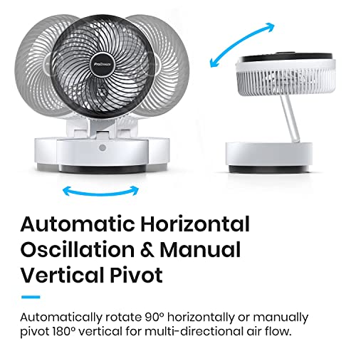 Pro Breeze Personal Table Fan with Remote Control, 8” Desk Fan, Powerful Turbo Whisper Quiet Fan Motor, 24 Speeds, 4 Modes & 12 Hour Timer, Table Fan for Bedroom, Tabletop Fan Air Circulator