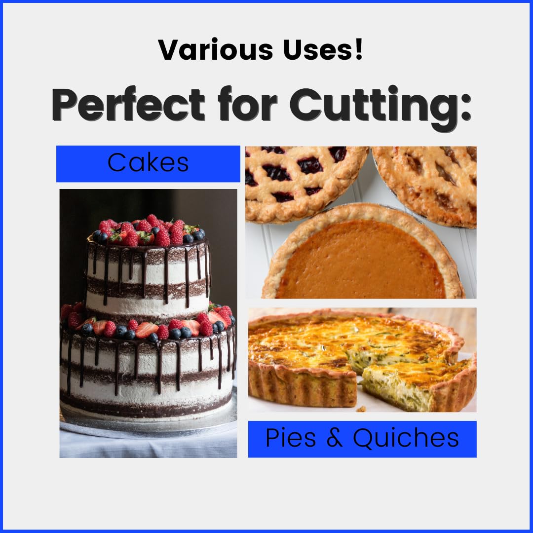 PageLegacy 10" Heavy Weight Plastic Pie Servers - Set of 6 Disposable Cake, Pie, and Pastry Servers (Clear)