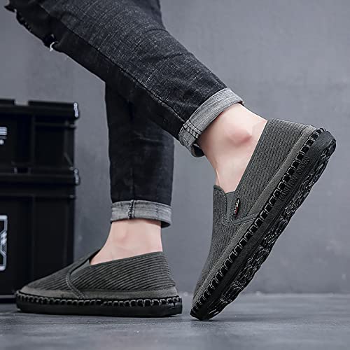 FASDNENDYS Men Low Top Casual Walking Shoes Canvas Shoes Men Casual Work Shoes Grey