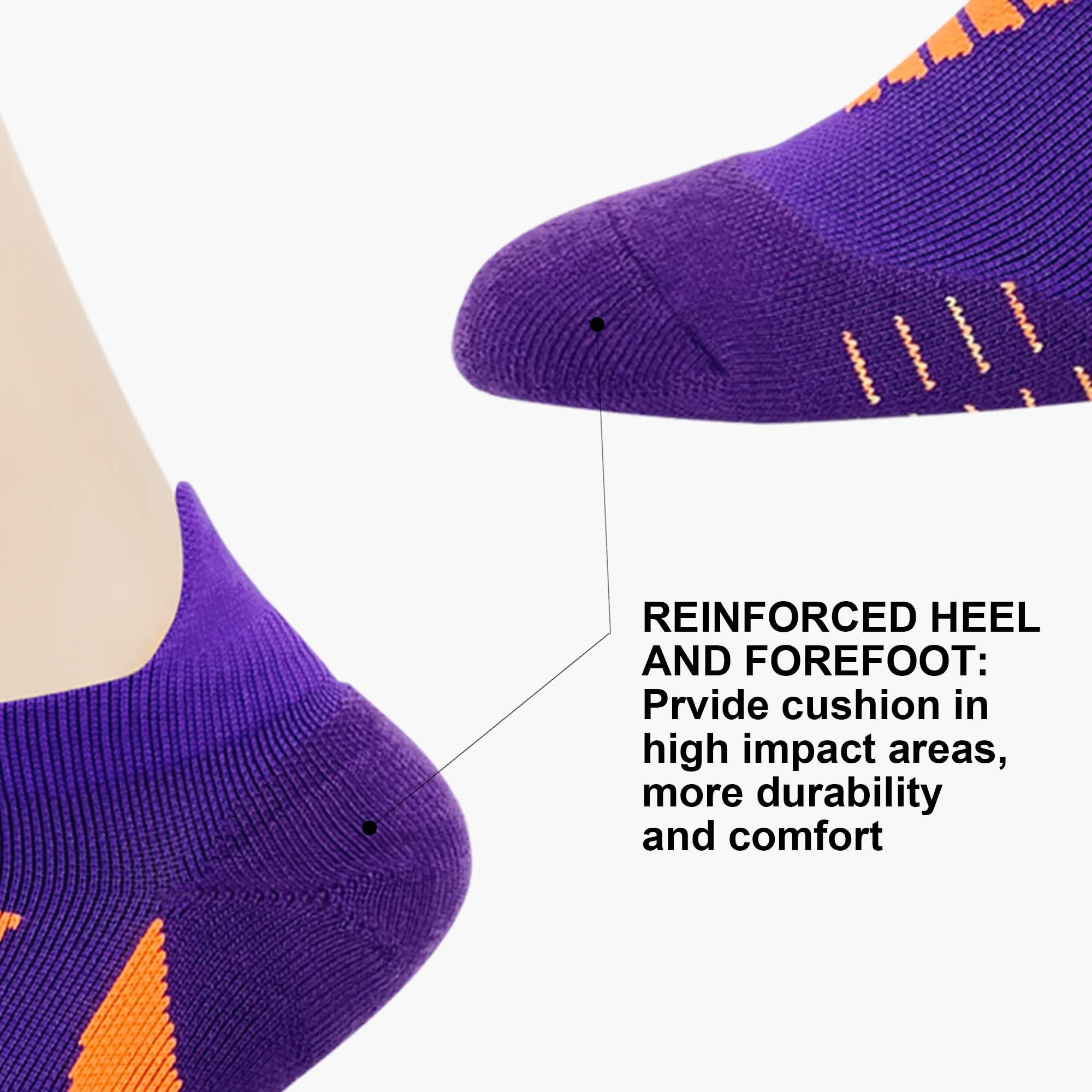 HaloYIYI Men's Low Cut Athletic Socks Durable Ankle Cushioned Breathable Sport Socks 6 Pair Pack (as1, numeric, numeric_6, numeric_11, regular, regular, 6 Purple-Y, Shoe Size 6-11)