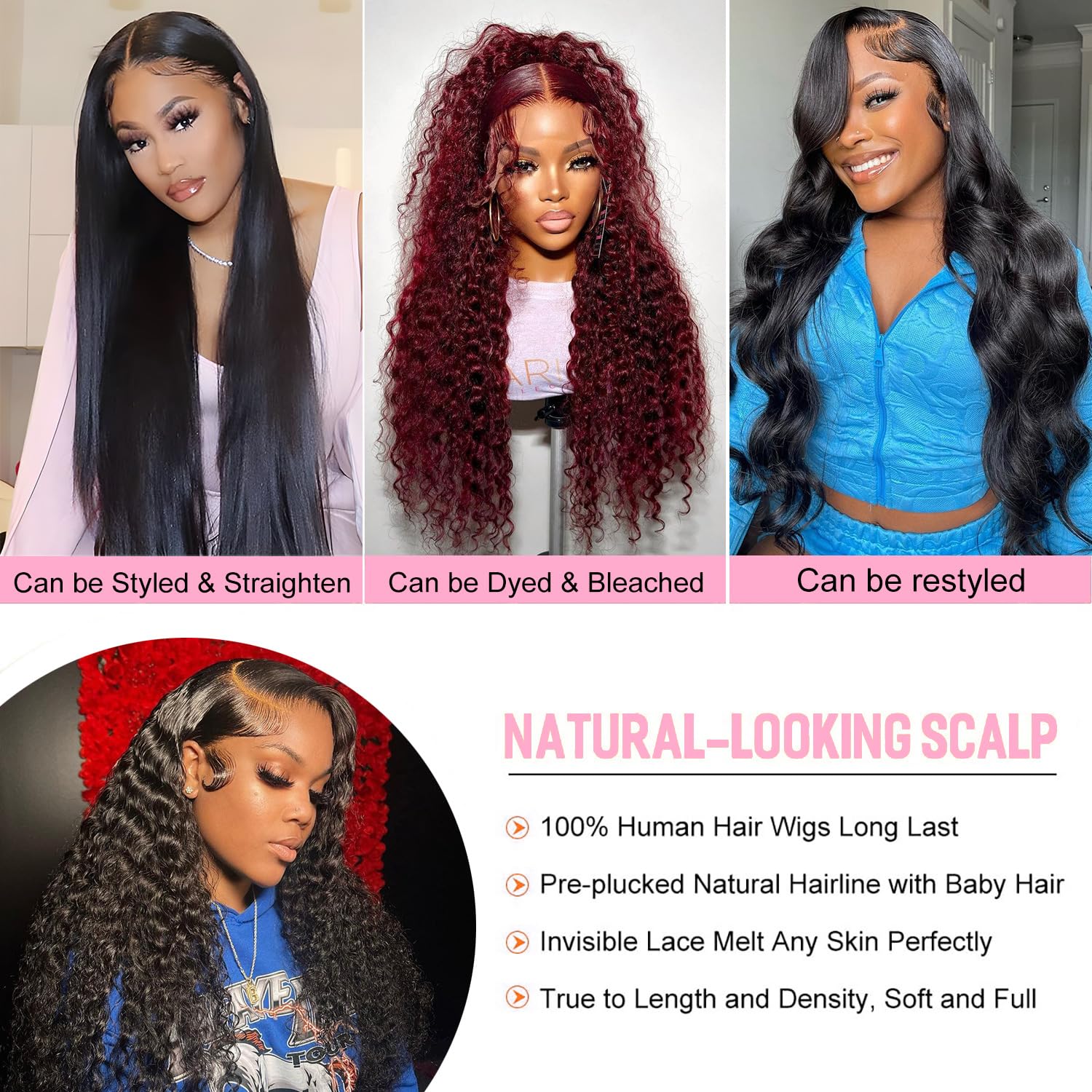 Jektoain 13x4 Deep Wave Wig (13x4 Deep Wave Lace Wig, 18 Inch)