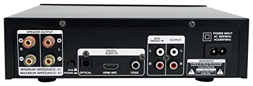 Rockville BLUAMP 90 Home Stereo Bluetooth Receiver Amp w/Mic+Phono+HDMI Input