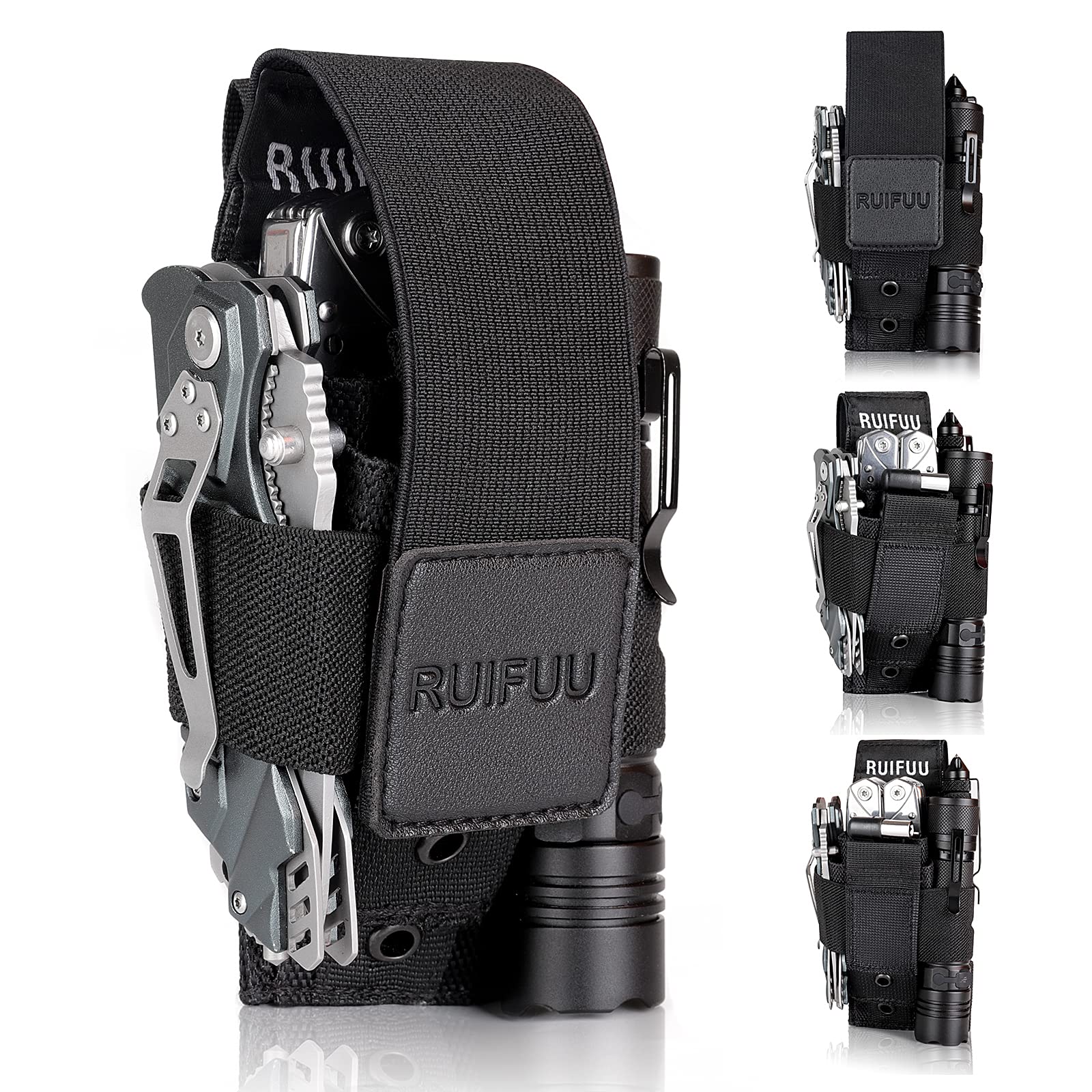 Multitool Sheath for Belt, Molle Flashlight Holder, Universal Sheath Tool Holder, Tactical Carrying Case Men’s Waist Pocket, Carpenter, Handyman, Rescue Essential Tool Storage