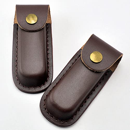 Multitool Sheath, Leather Knife Sheath for Multitools, Pocket Knife Holder Belt Loop Case, Knife Pouch Belt Sheath, Knife Holster for Carrying Folding Knife, Swiss Army Knife, Small Knife (Brown)
