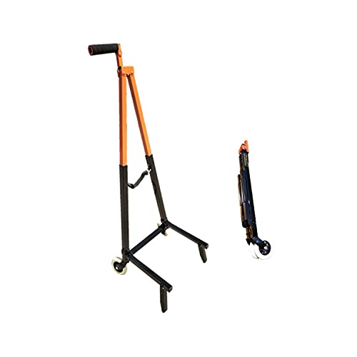 Folding Luggage Cart with 2 Wheels Lightweight Iron Collapsible Folding Hand Truck for Shopping Travel, Moving and Office Use Trolley (Black)