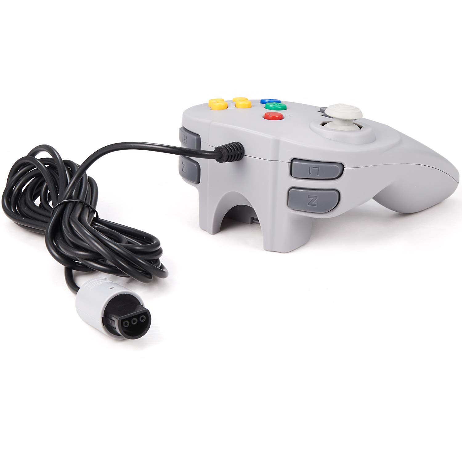 iNNEXT [New Version] 4 Pack for N64 Controller, Game pad Joystick for 64 - Plug & Play (Non PC USB Version) (Joystick from Japan) Black/Grey/Clear Blue/Clear Green