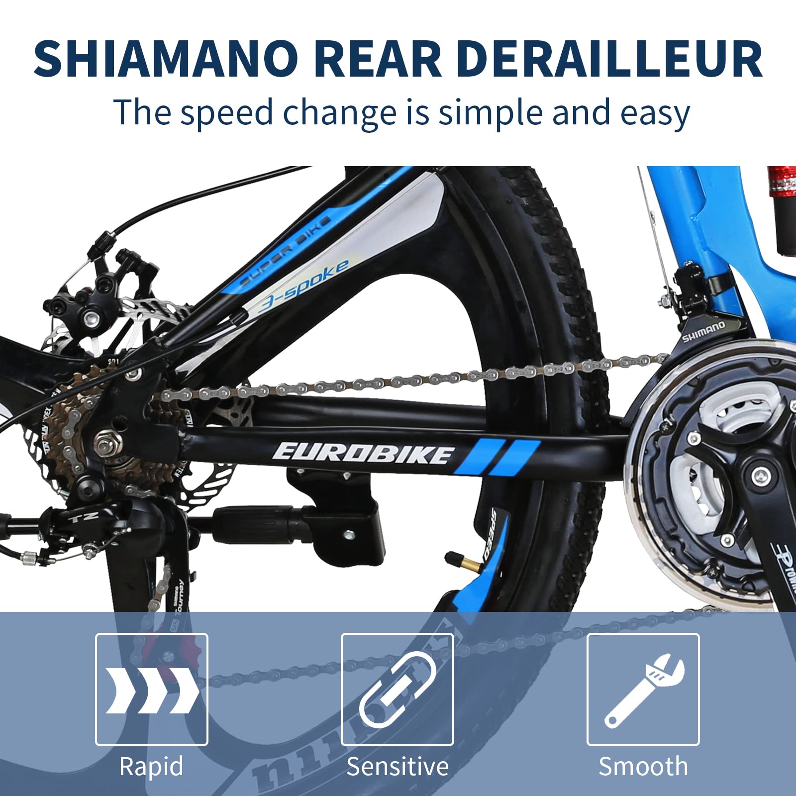 EUROBIKE OBK G4 26" Full Suspension Folding Mountain Bike 21 Speed Bicycle Men or Women MTB Foldable Frame (Blue)