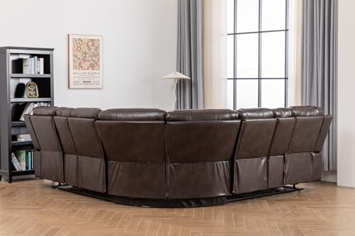 Kingway Inc Xexon Sectional Recliner Sofa Set for living room, Brown