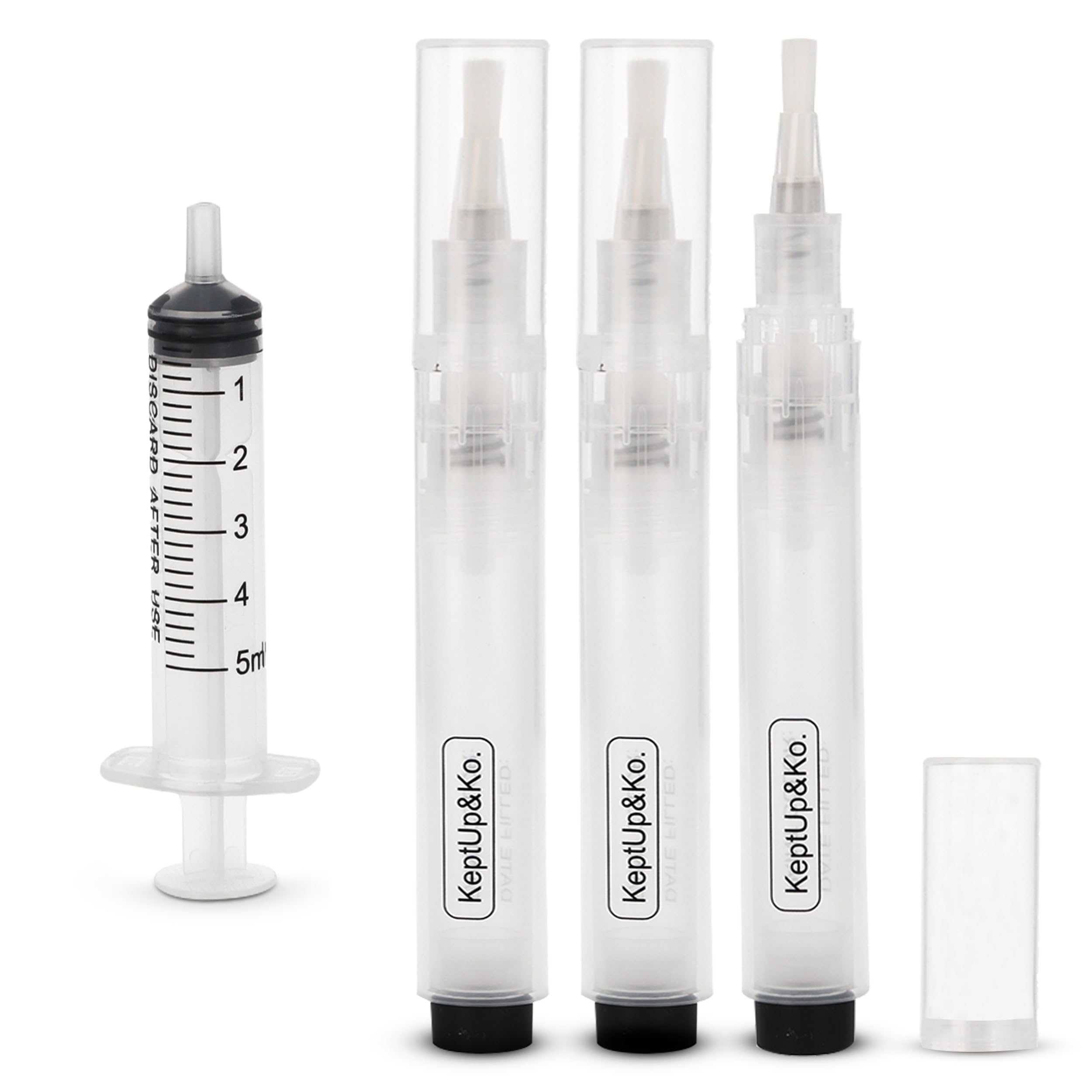 Paint Touch Up Pens Refillable - 5ml Touch Up Paint Pens for Walls | Pack of 3 Touch Up Paint Pen | Refillable Paint Pen for Touch Ups | Cabinet Touch Up Paint |Perfect Paint Touch Up Pen with Syringe